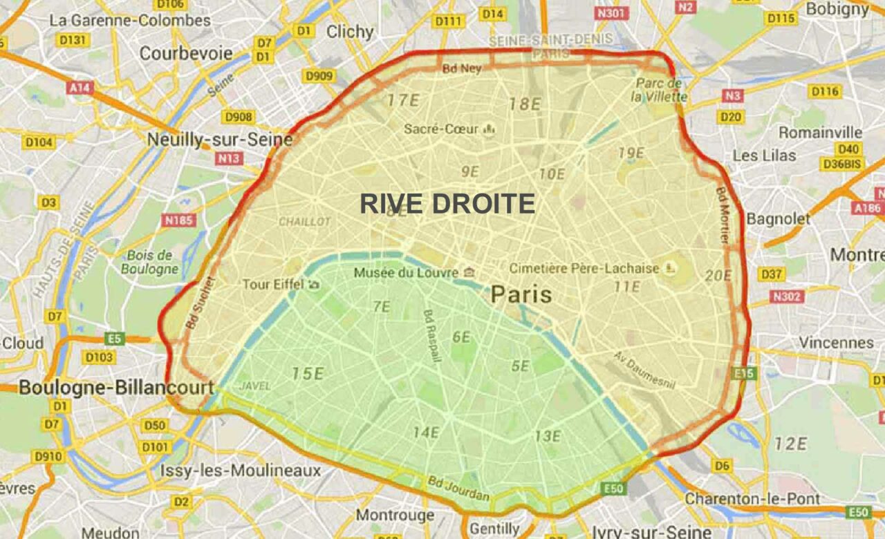 Rive Droite - Plan Paris et Rive Droite